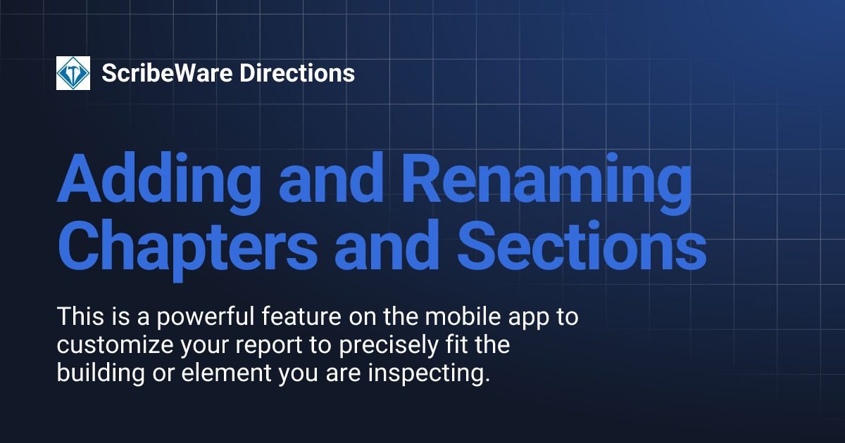 Adding and Renaming Chapters and Sections | ScribeWare Directions